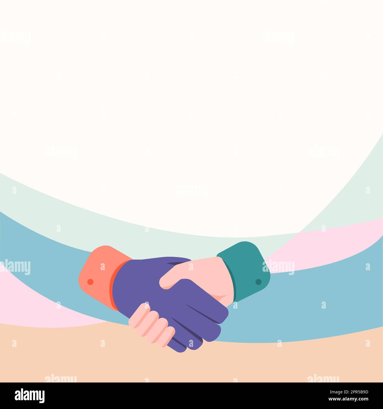 Disegno delle mani in posizione Handshake che mostra il contratto di ...