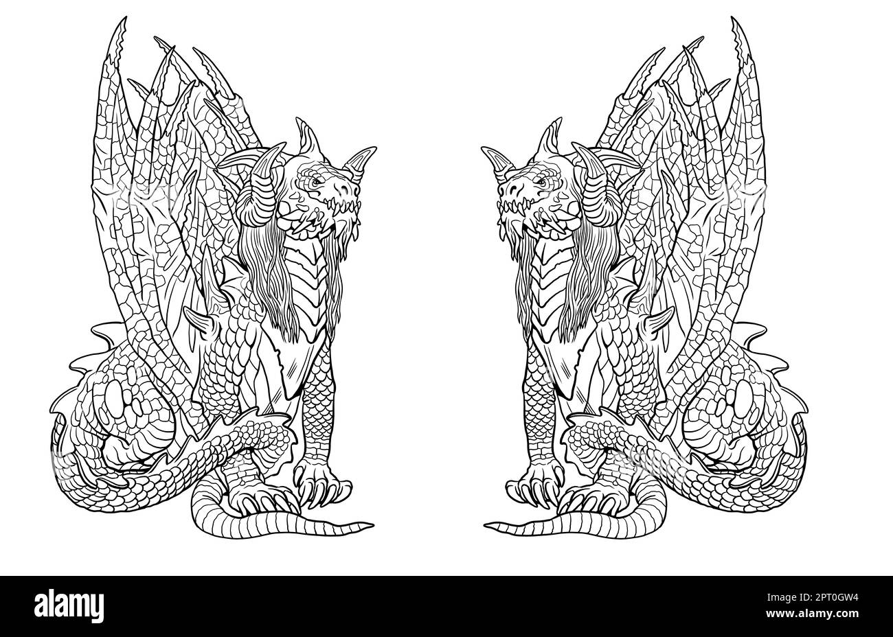 Cartoon fantasy creature coloring immagini e fotografie stock ad alta ...