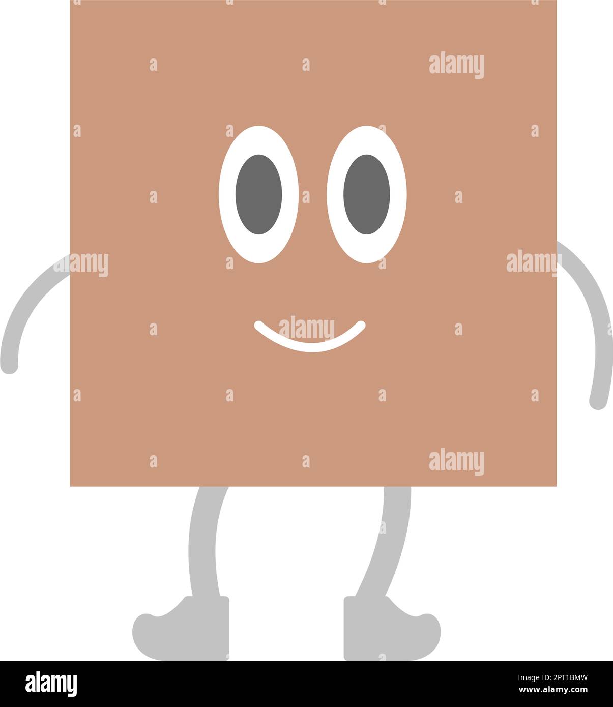 Cartoon quadrato forma geometrica per i bambini per imparare la ...