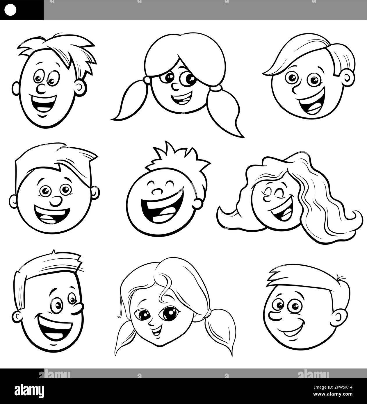 Cartoon faces emotions humor comics Immagini Vettoriali Stock - Alamy
