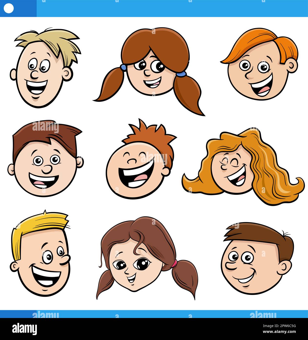 Cartoon faces emotions humor comics Immagini Vettoriali Stock - Alamy