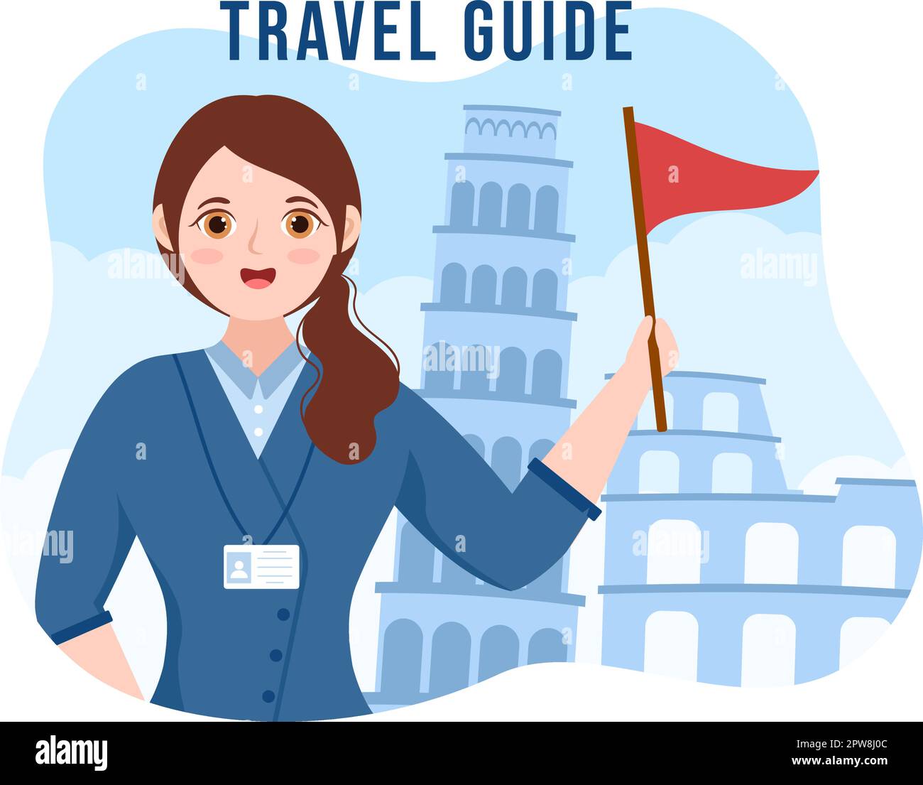 Guida di viaggio e tour con mostrare luoghi interessanti per il gruppo ...