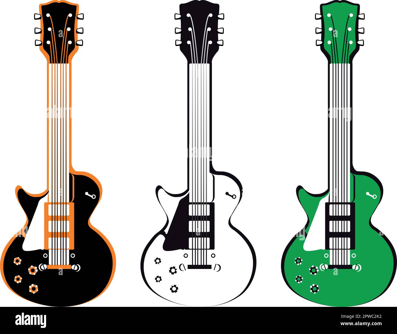 Vintage guitars Immagini Vettoriali Stock - Alamy