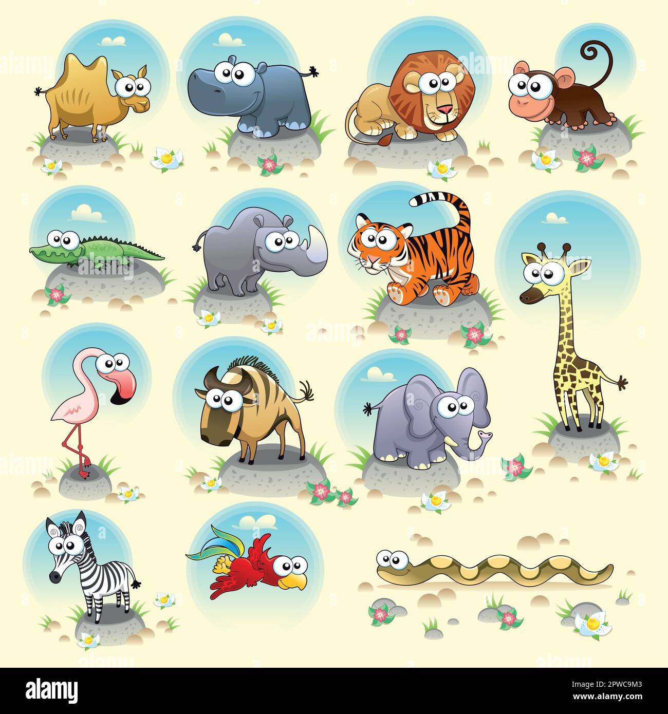 Animale della savana da colorare Immagini Vettoriali Stock - Alamy