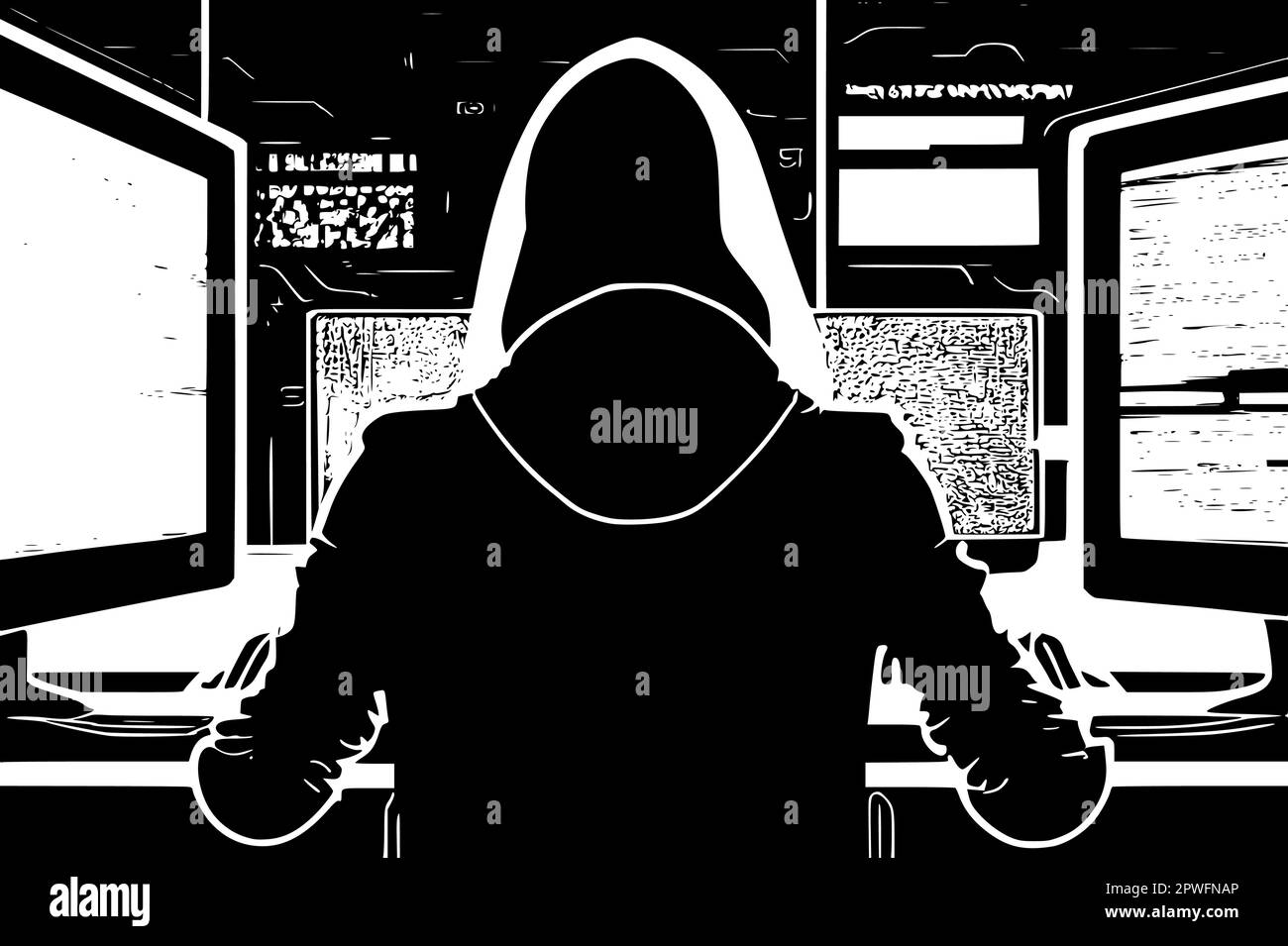 Lavorando a un computer Immagini Vettoriali Stock - Alamy