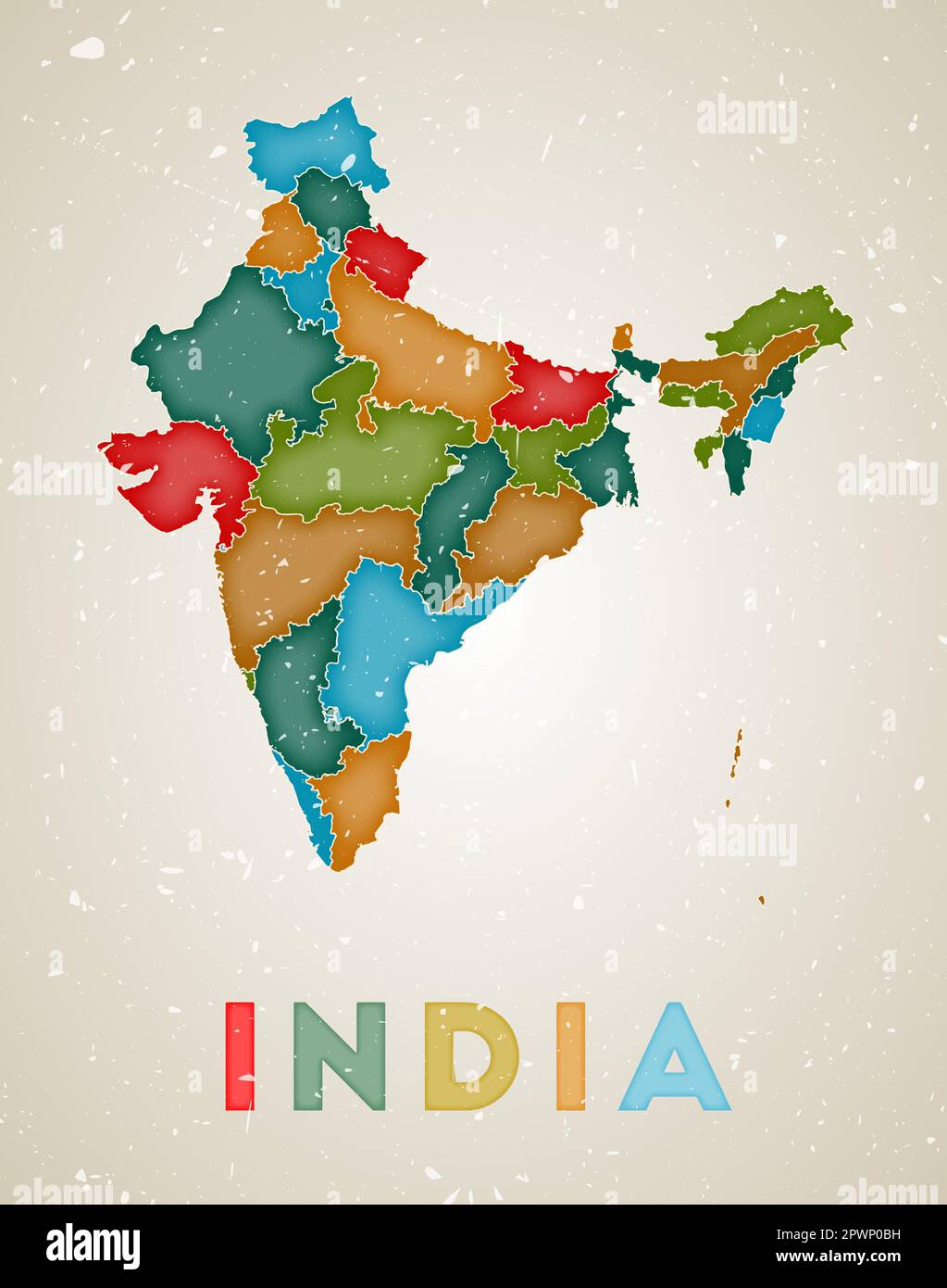 Vecchia mappa india Immagini Vettoriali Stock - Alamy
