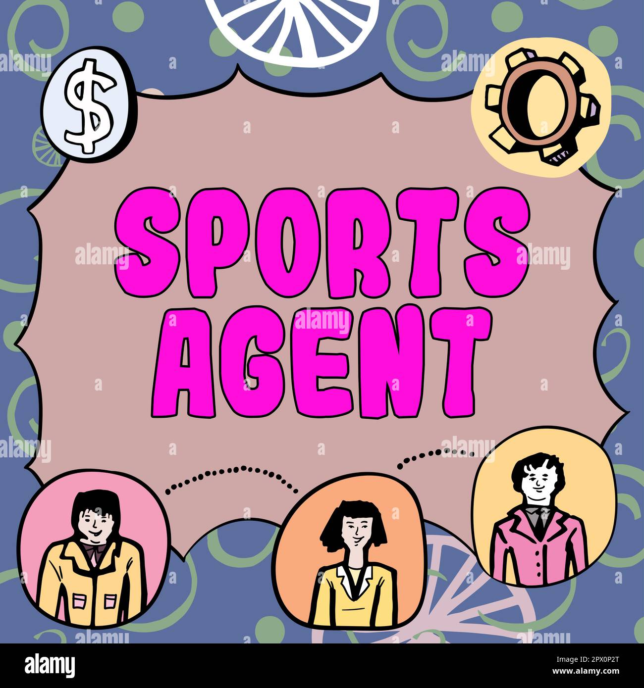 Segno di testo che mostra Agente di Sport, persona di concetto di ...