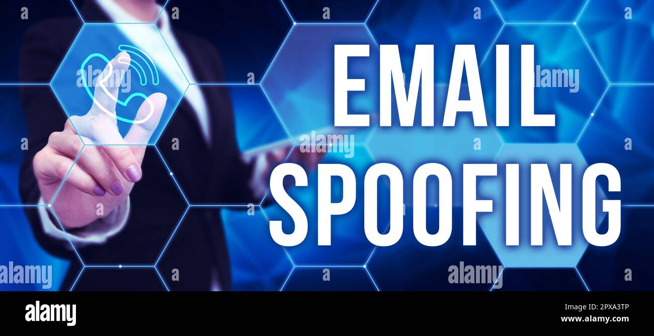 Ispirazione che mostra il segno e-mail spoofing, Word scritto su ...