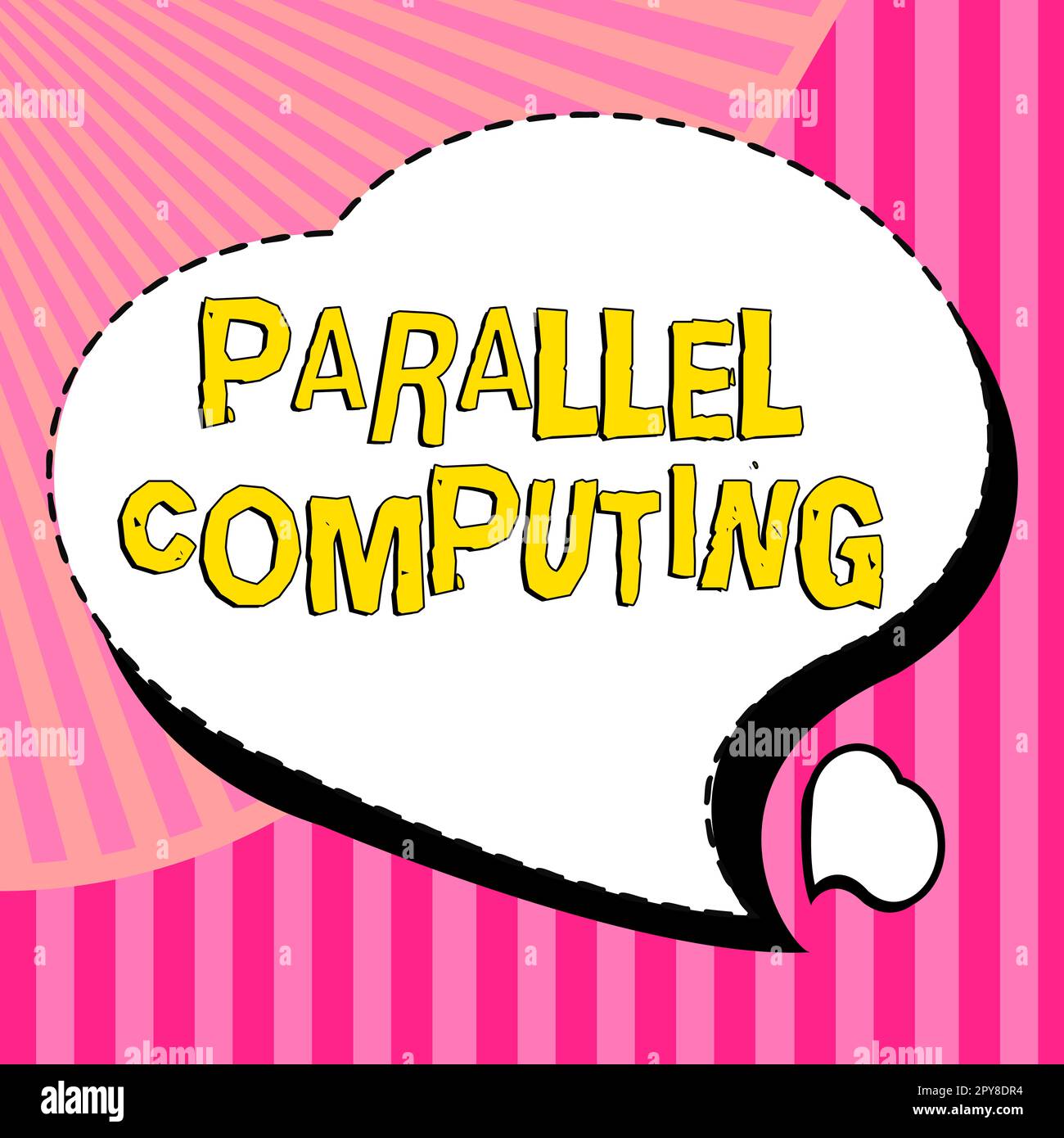 Cartello con elaborazione parallela. Foto concettuale calcolo simultaneo tramite software e ...