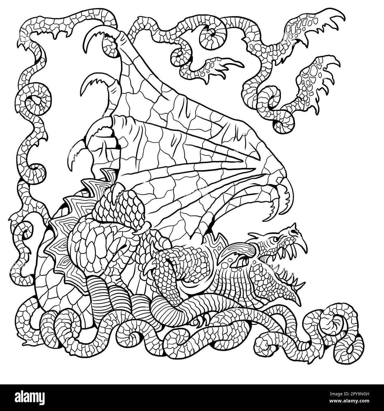 Cartoon fantasy creature coloring immagini e fotografie stock ad alta ...