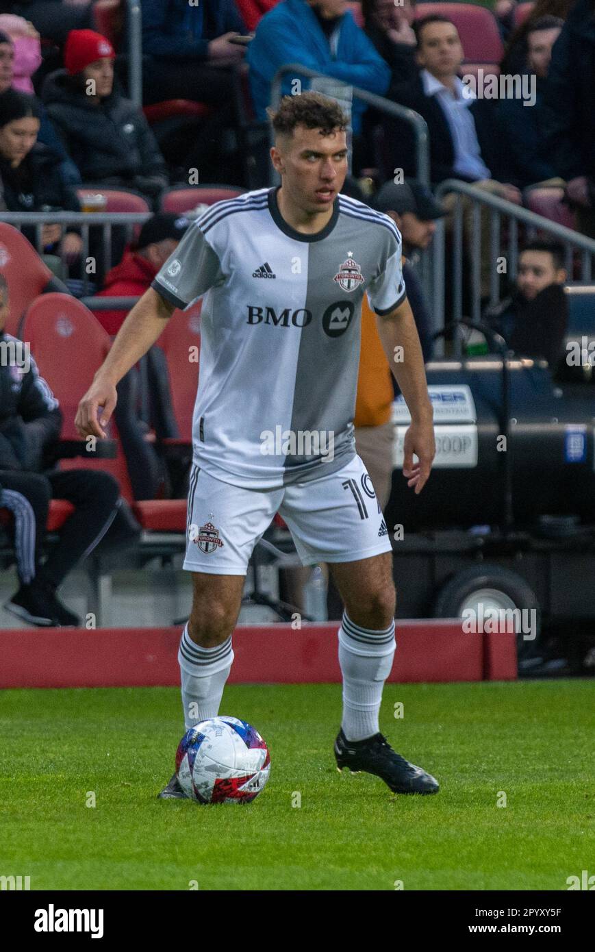Toronto, ON, Canada - 29 aprile 2023: Kobe Franklin #19 difensore del ...