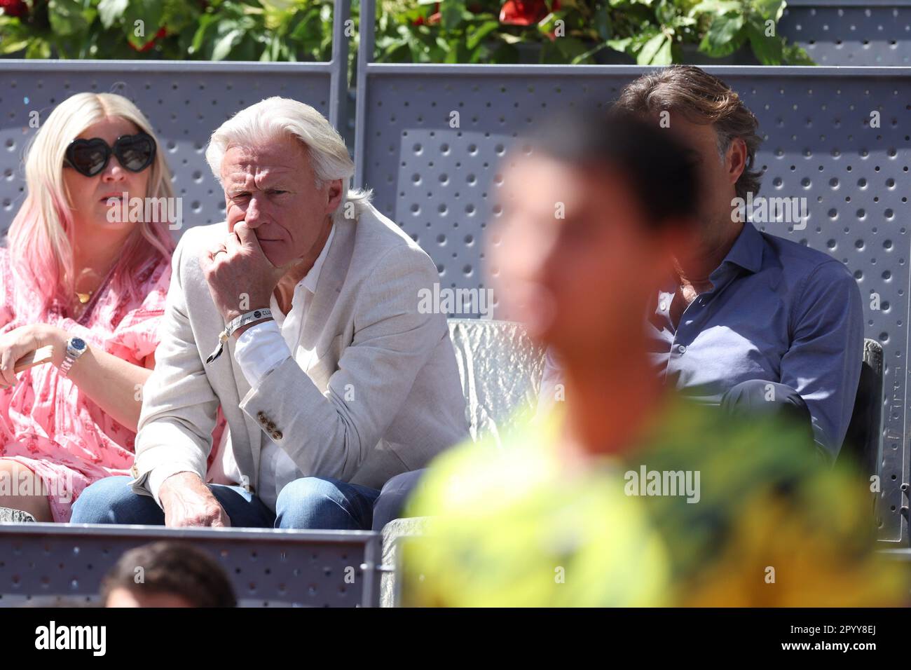 Carlos Alcaraz e Bjorn Borg durante il Mutua Madrid Open 2023, Masters ...