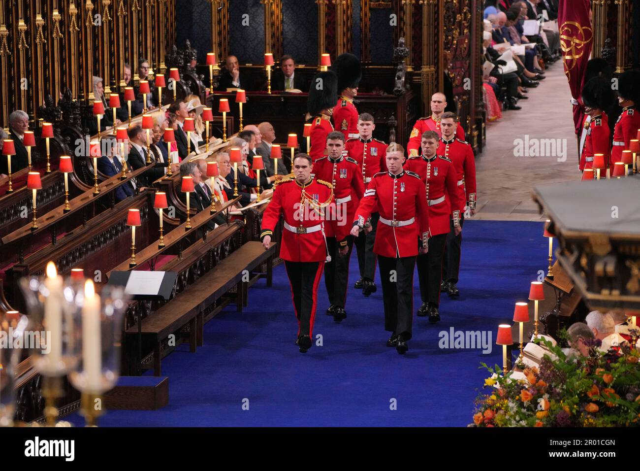 Service personnel from Regiments of the Household Division holding the ...