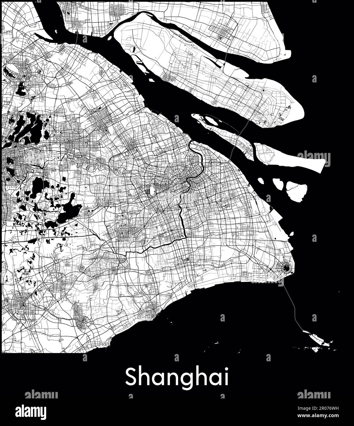 Asia mappa di shanghai Immagini Vettoriali Stock - Alamy