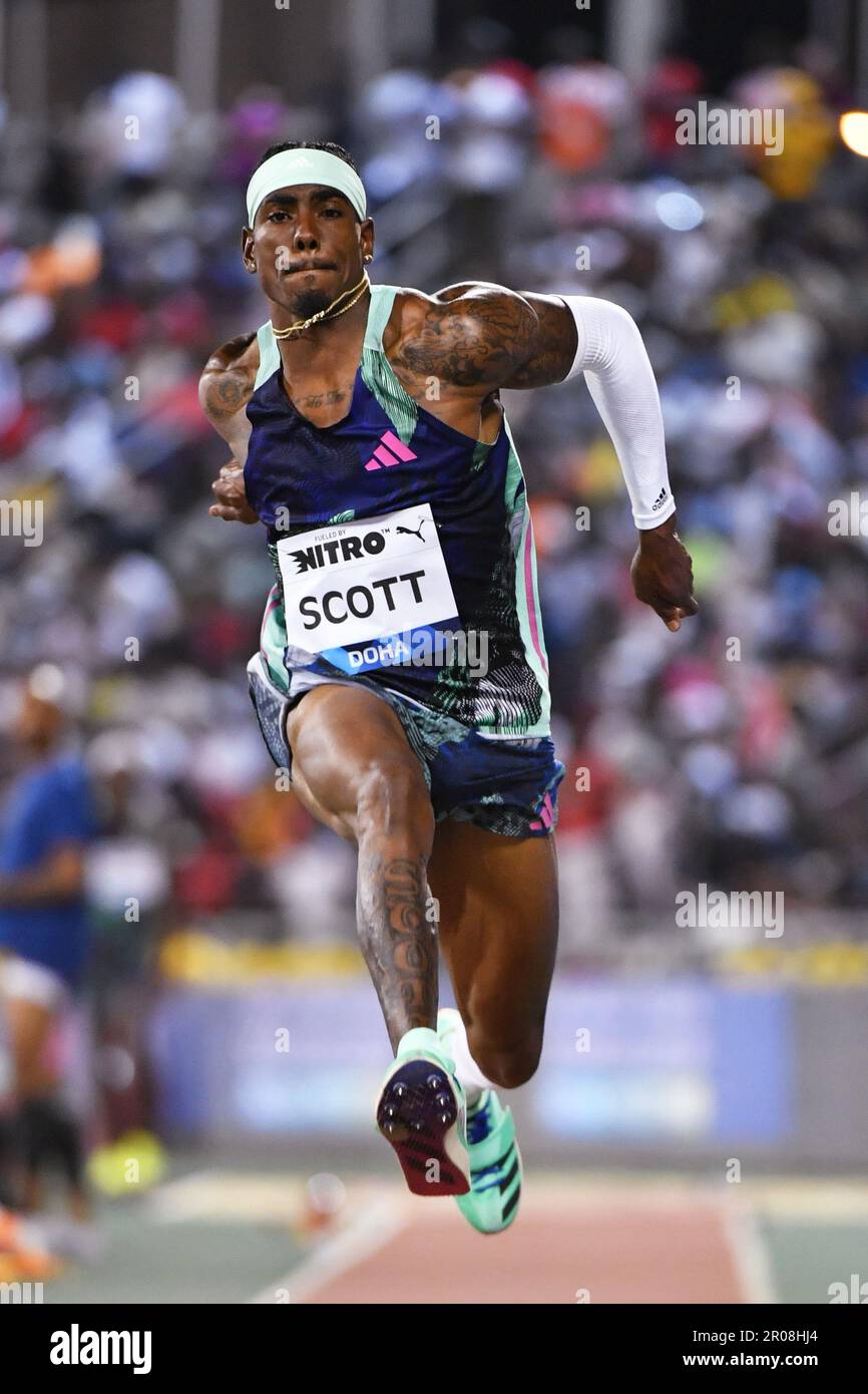 Doha, Qatar, 5 maggio 2023. Donald Scott degli Stati Uniti compete in ...
