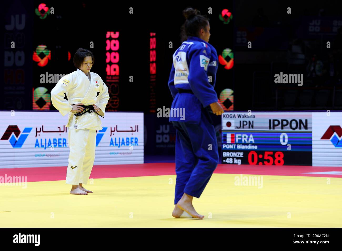 Ali Bin Hamad al Attiyah Arena, Doha, Qatar. 7th maggio, 2023. (L-R) Wakana Koga (JPN), Blandine ...