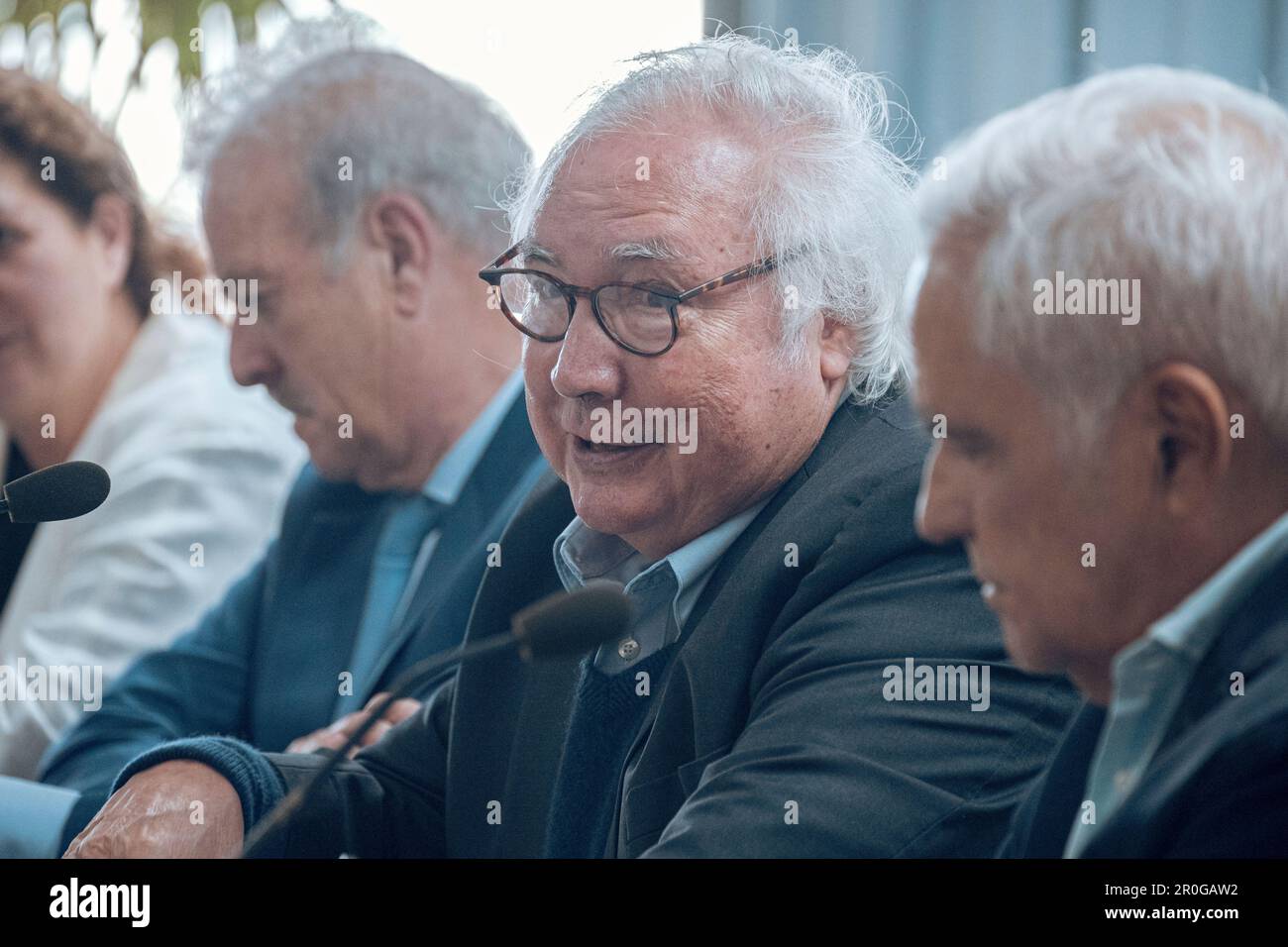 The writer Manuel Castells at the presentation of the book of the ...