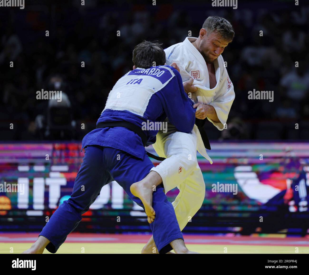 Manuel Lombardo of Italy (blue) and Nils Stump of Switzerland (white ...