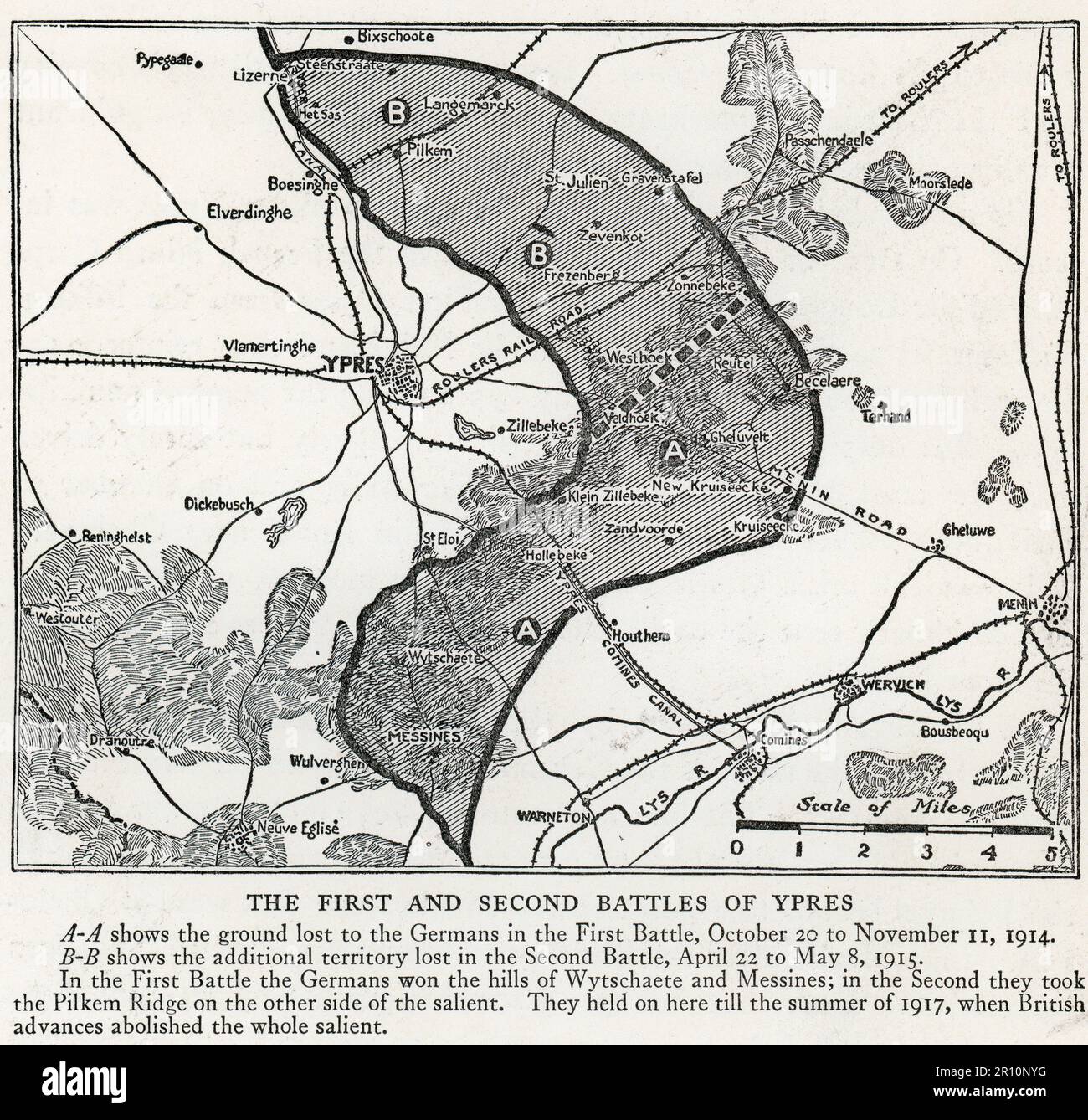Mappa della seconda battaglia di ypres immagini e fotografie stock ad ...