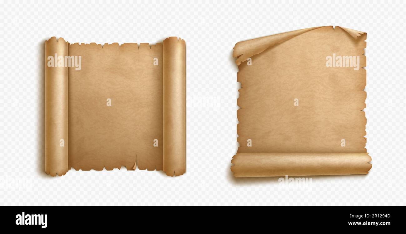 Vecchio rotolo papyrus carta pergamena carta sfondo set di vettori ...