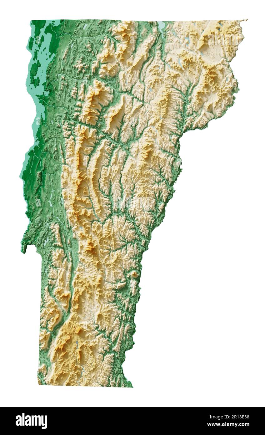 Physical map of vermont Immagini senza sfondo e Foto Stock ritagliate ...