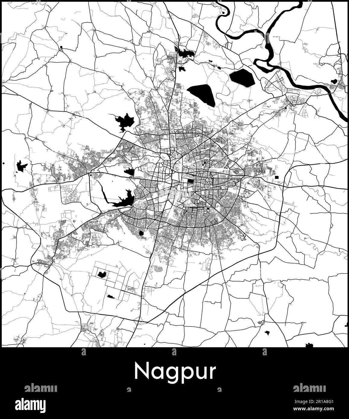 Mappa di nagpur Foto e Immagini Stock in Bianco e Nero - Alamy