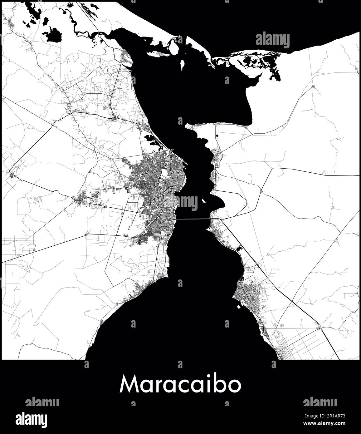 Maracaibo venezuela road map Foto e Immagini Stock in Bianco e Nero - Alamy