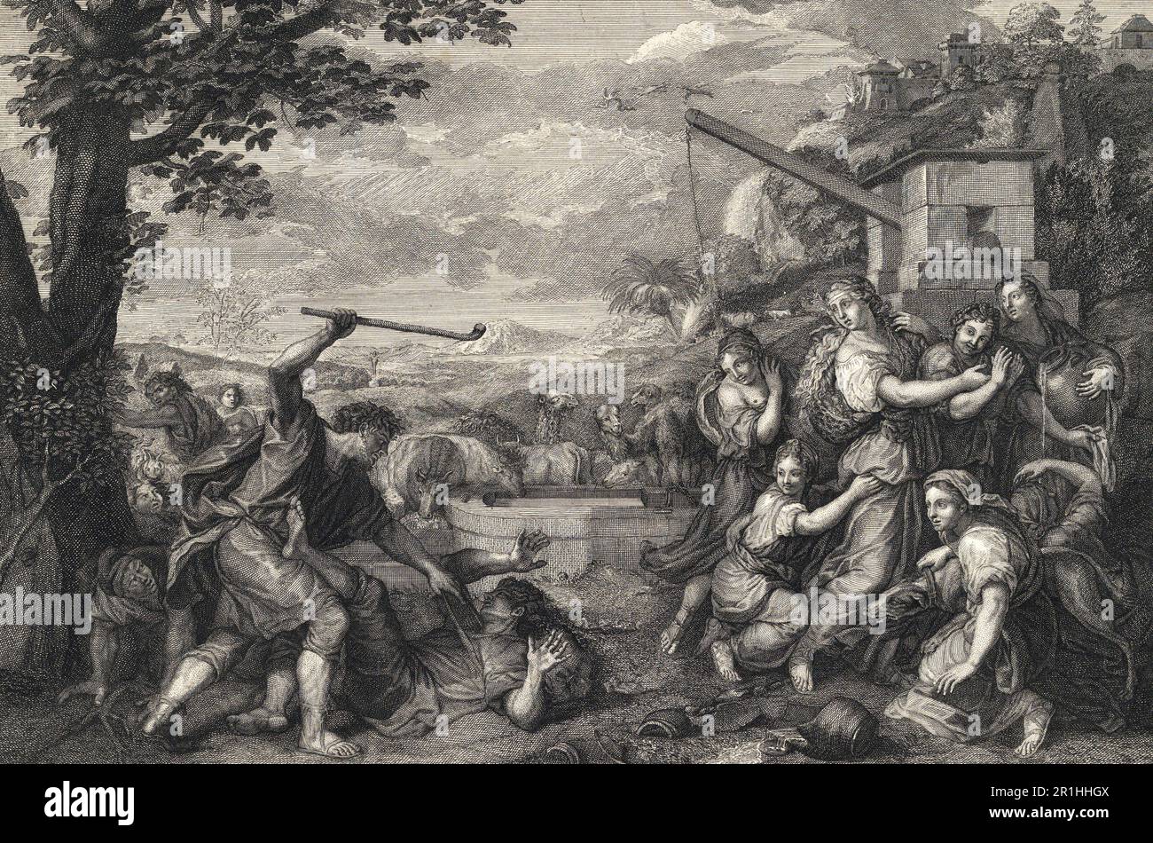 Storia del Profeta Mosè, Mosè difende le figlie di Jethro, 1700 ...