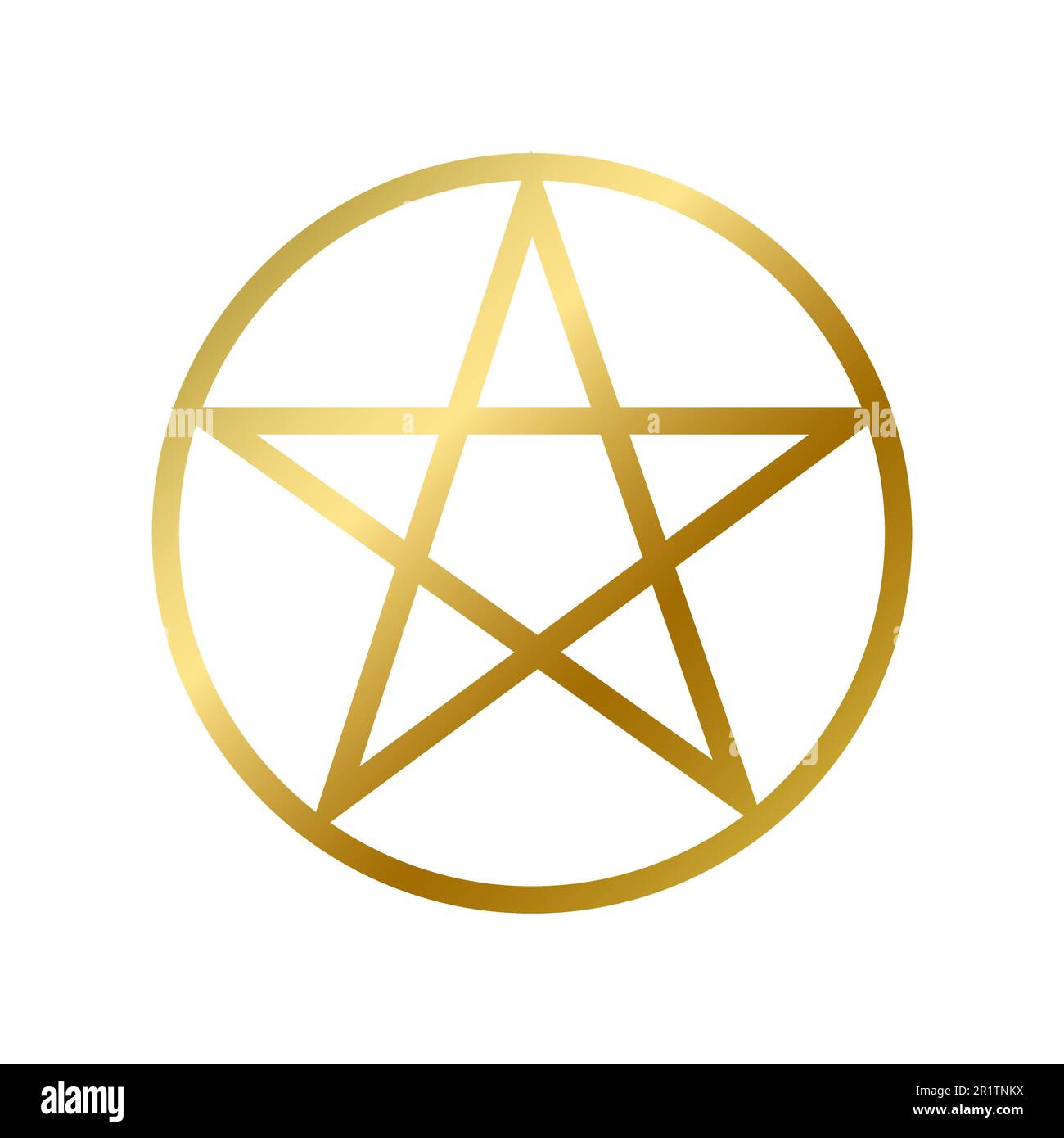 Wicca pentagramma simbolo di fede isolato. Occultismo religioso stella ...