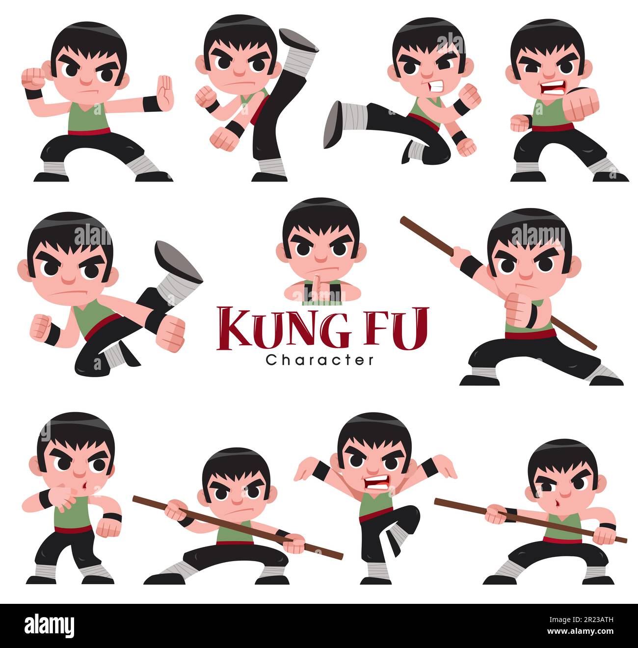 Kung fu pose Immagini Vettoriali Stock - Alamy