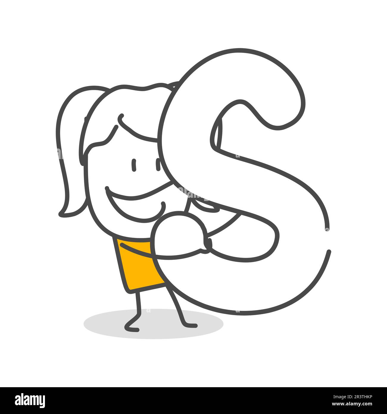 Stick figure. Alfabeto. Isolato su sfondo bianco. Disegno a mano Doodle ...