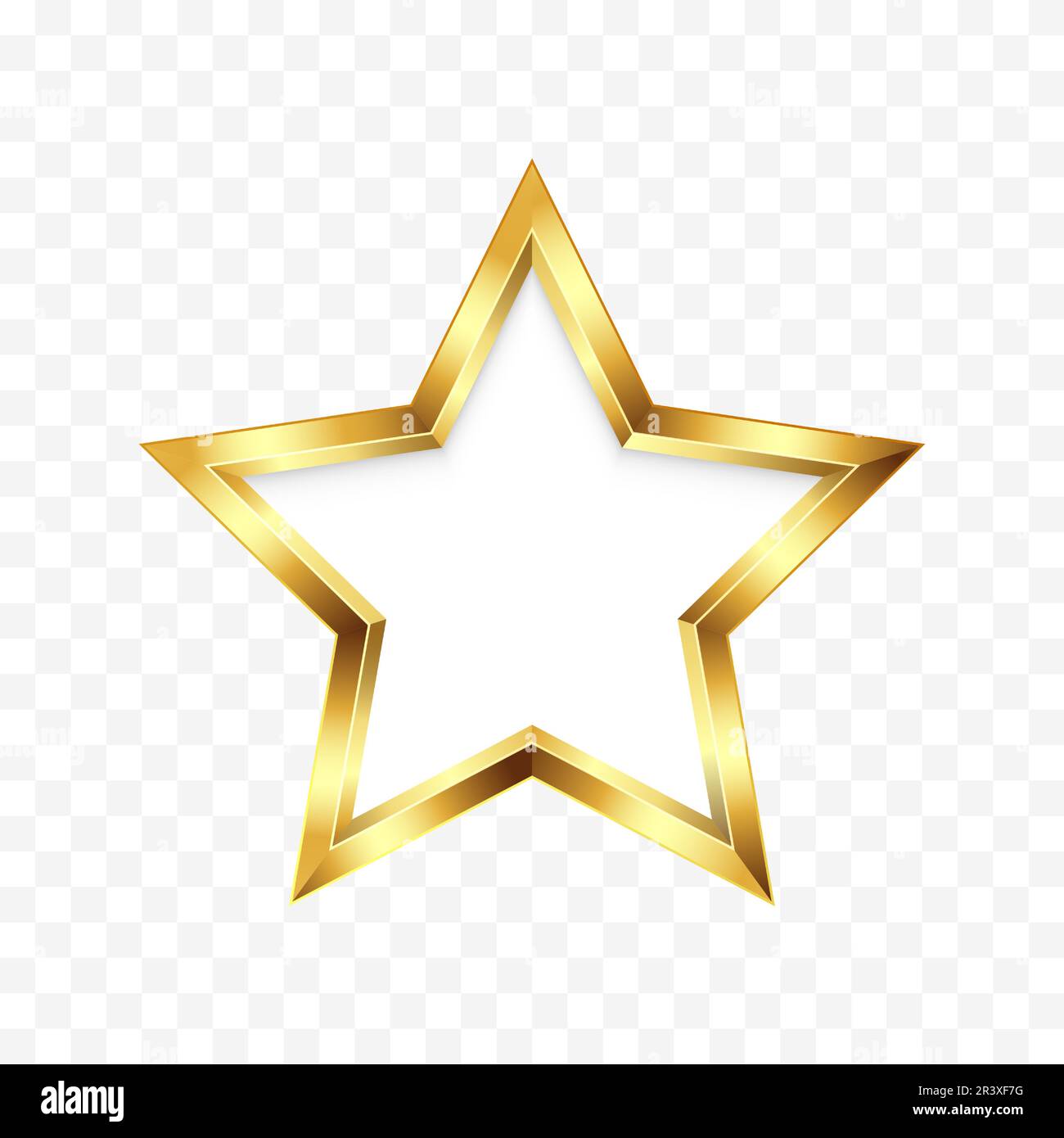 Stella dorata su sfondo trasparente. Forma a stella vettoriale ...