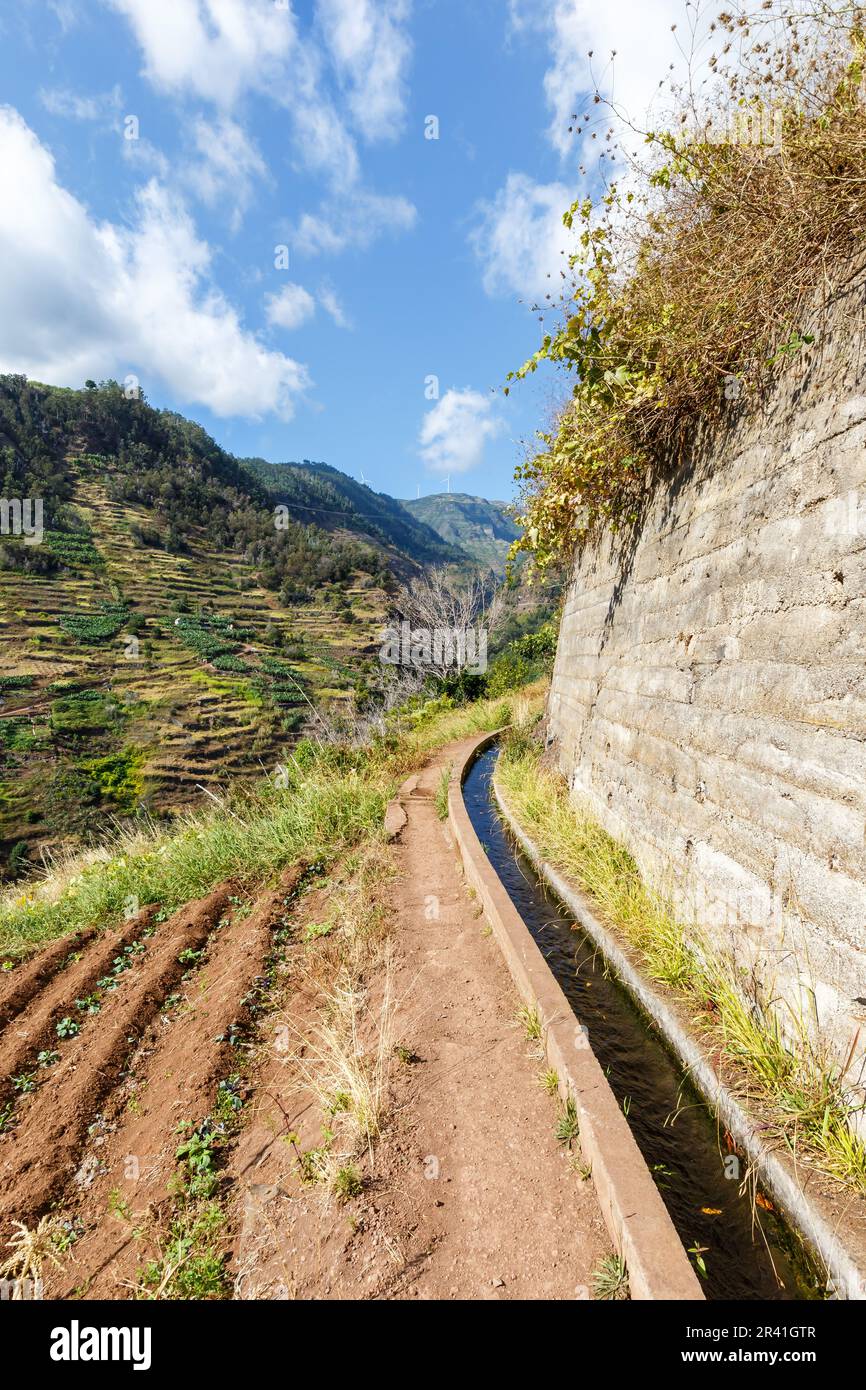 Sentiero escursionistico lungo Levada Nova ritratto formato trekking ...