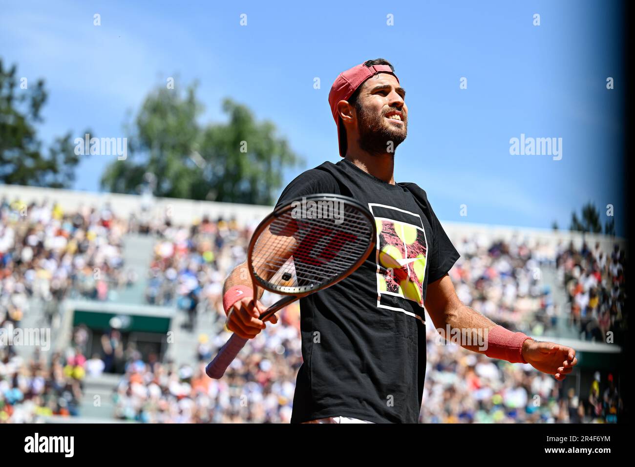 Parigi, Francia. 27th maggio, 2023. Karen Khachanov durante il French Open, torneo di tennis ...