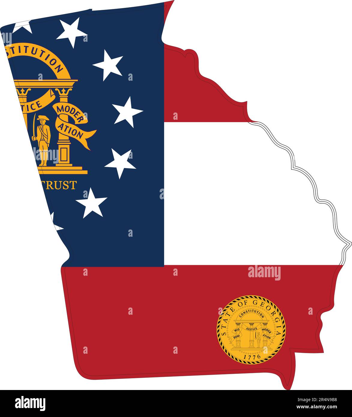 Mappa della georgia dello stato degli stati uniti immagini e fotografie ...