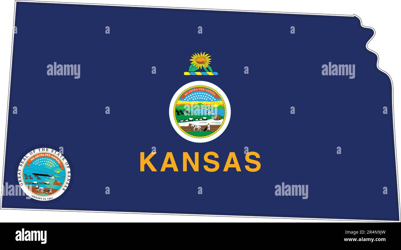 Mappa dello stato del kansas immagini e fotografie stock ad alta ...