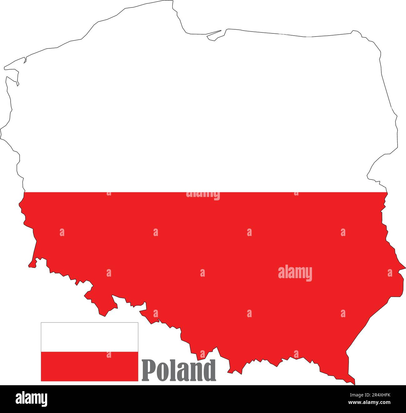 Mappa dei confini della polonia Immagini Vettoriali Stock - Alamy