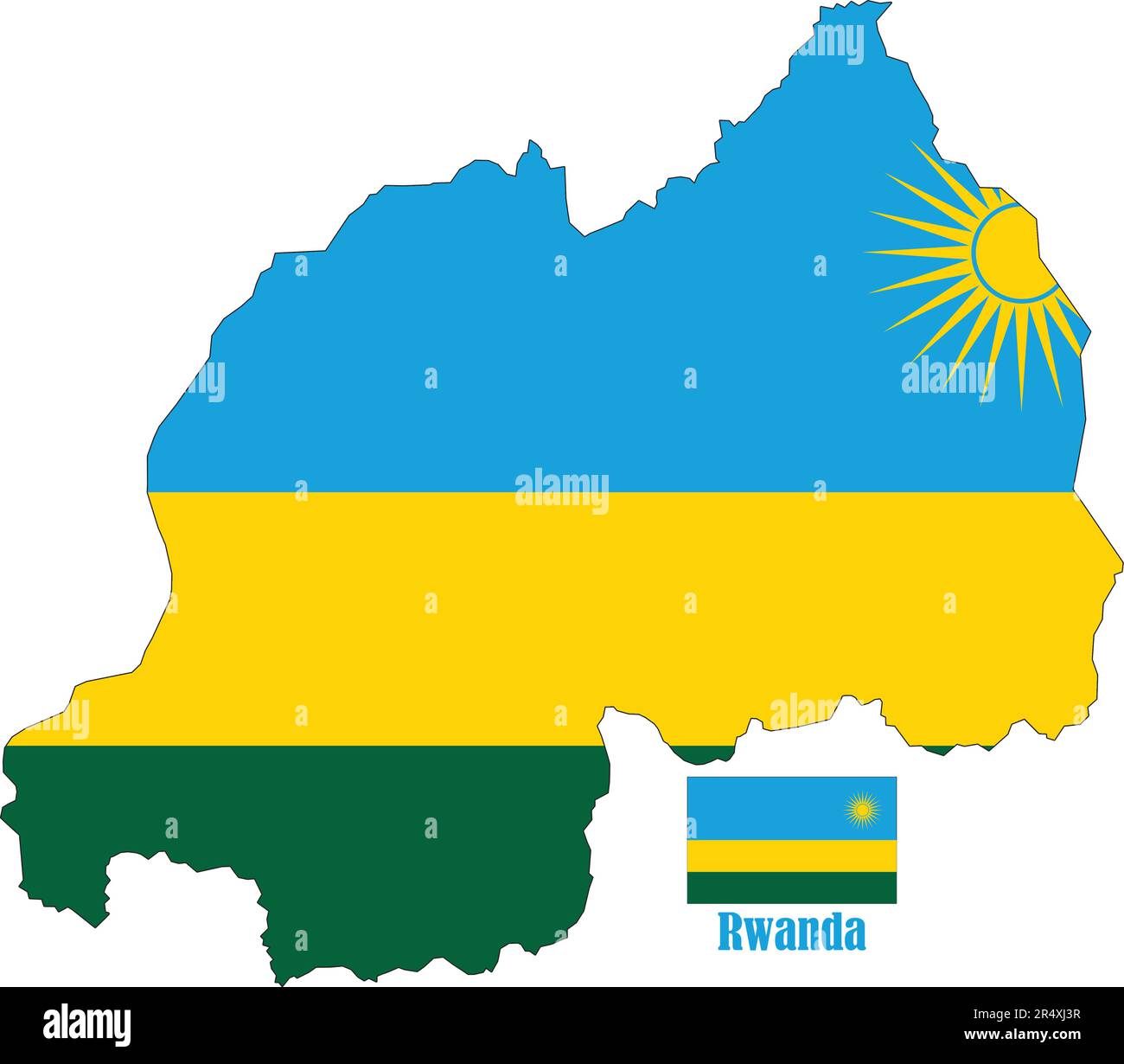 Rwanda map Immagini Vettoriali Stock - Alamy