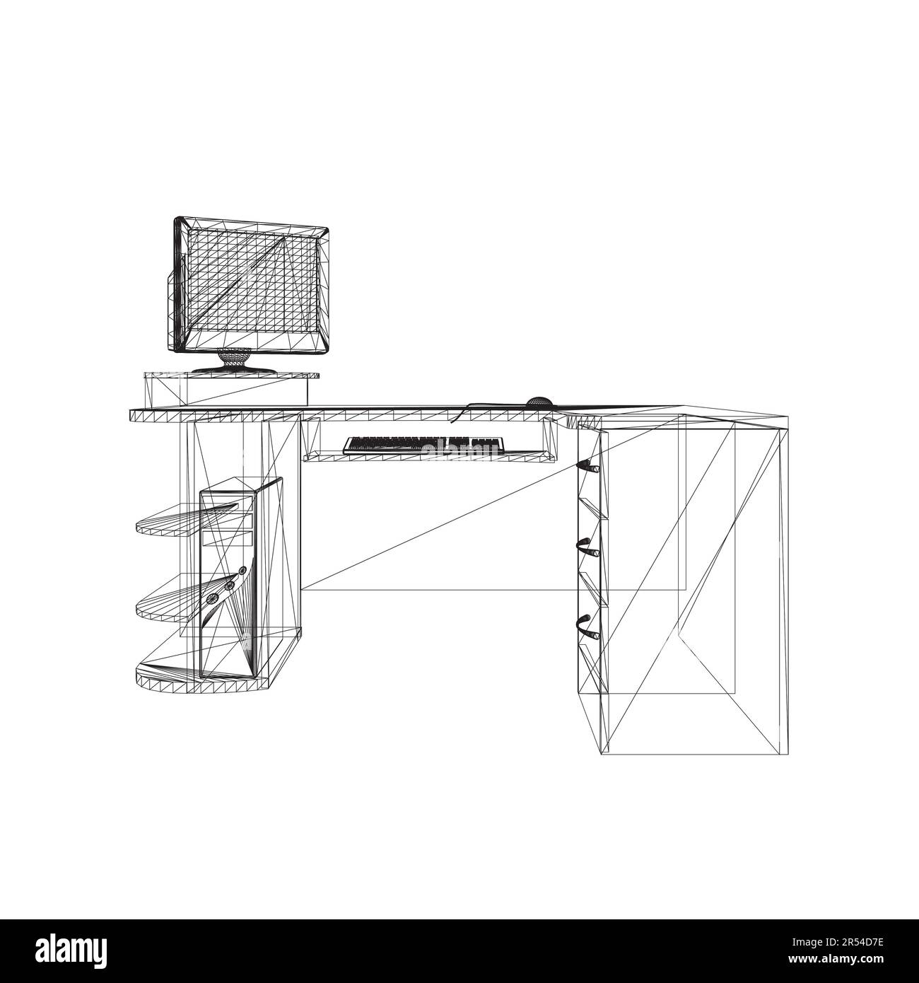 Disegno di linea del vecchio processore classico del personal computer ...