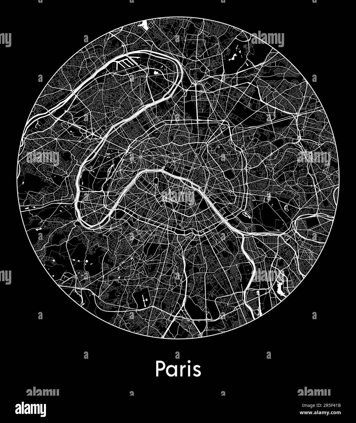 Mappa della città di parigi Foto e Immagini Stock in Bianco e Nero - Alamy