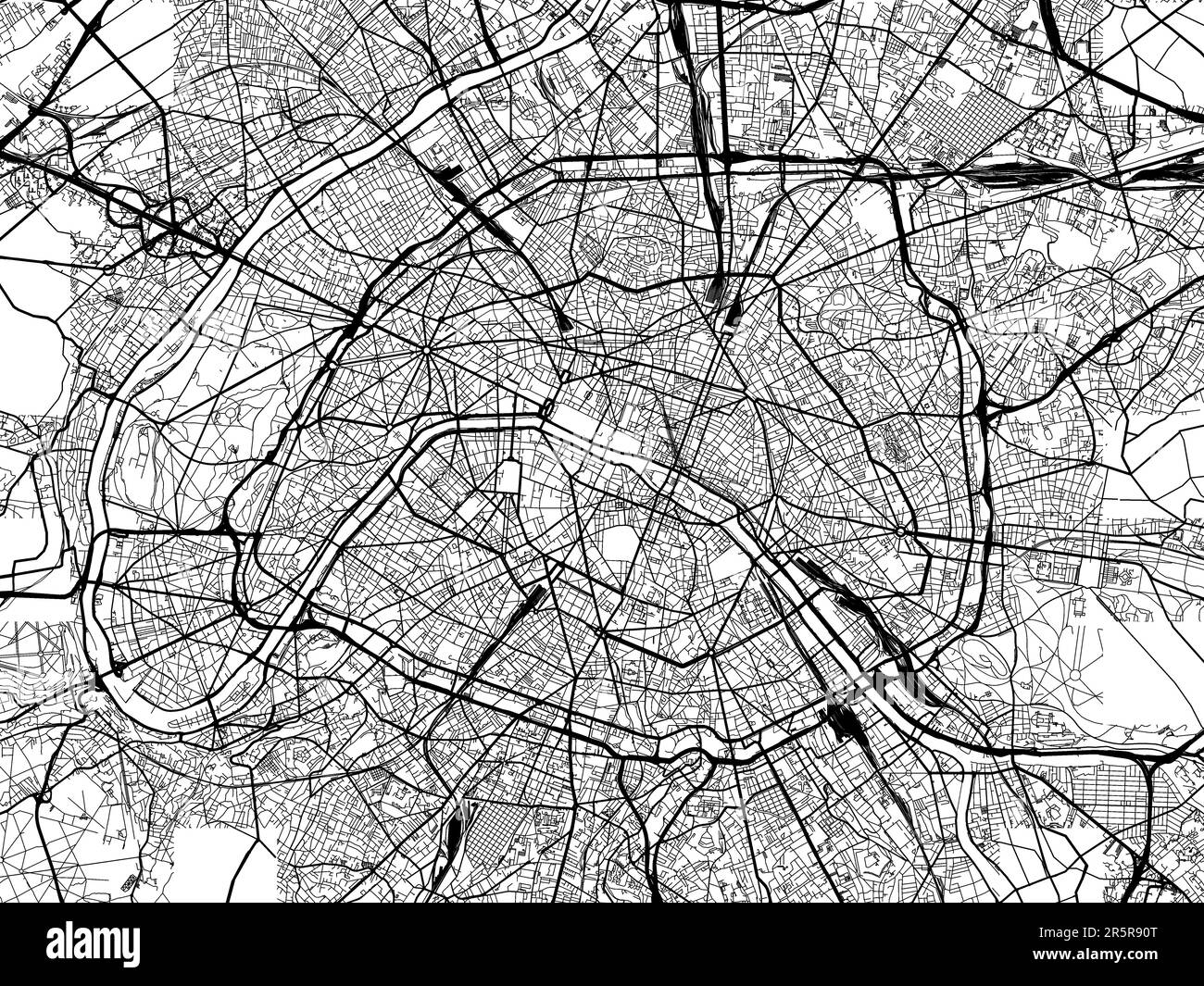 Mappa della città di parigi Foto e Immagini Stock in Bianco e Nero - Alamy