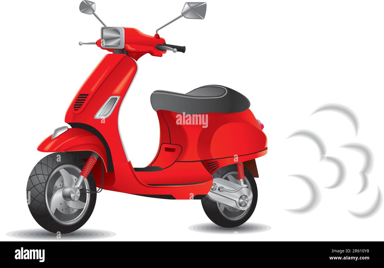 Scooter italiano rosso Immagini Vettoriali Stock - Alamy