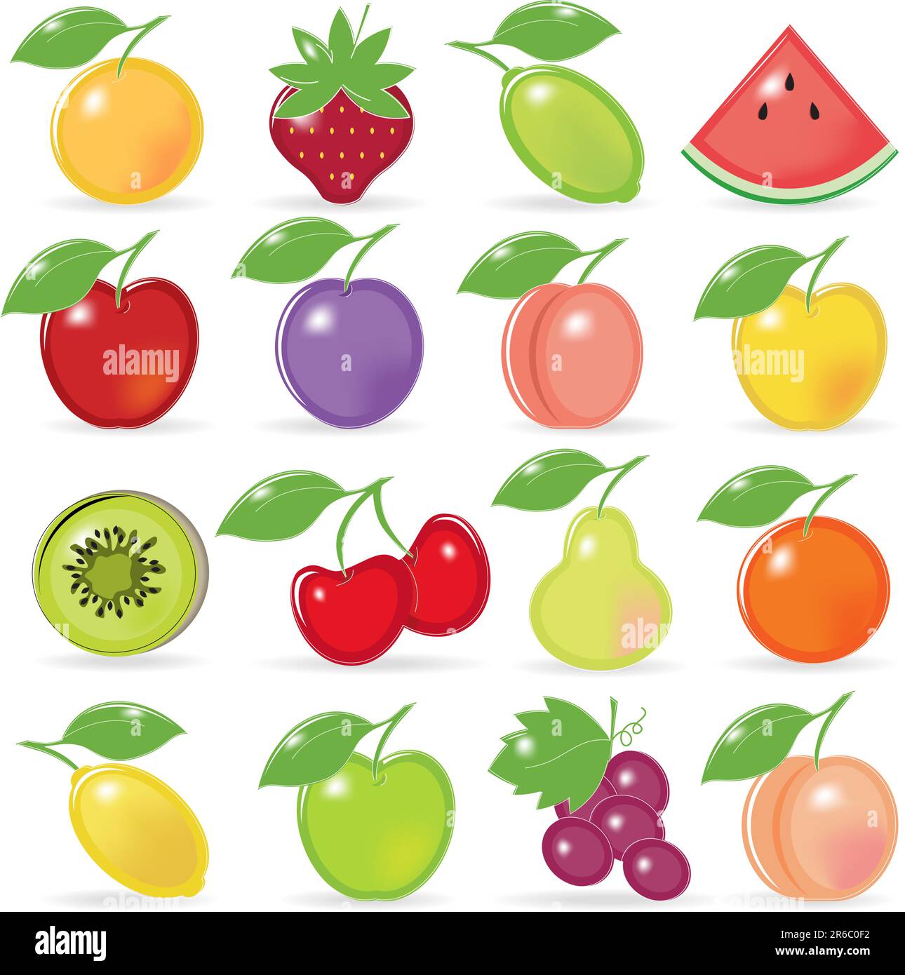Frutta stilizzato Immagini Vettoriali Stock - Alamy