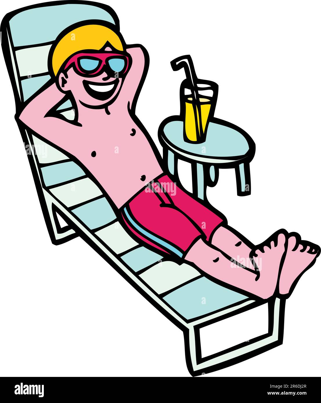 Getting a sun tan Immagini Vettoriali Stock - Alamy