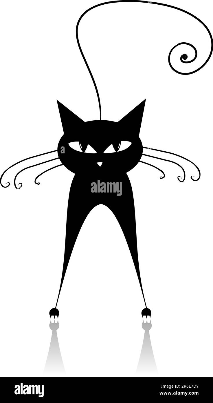 Sagoma di gatto nero Immagini Vettoriali Stock - Pagina 2 - Alamy