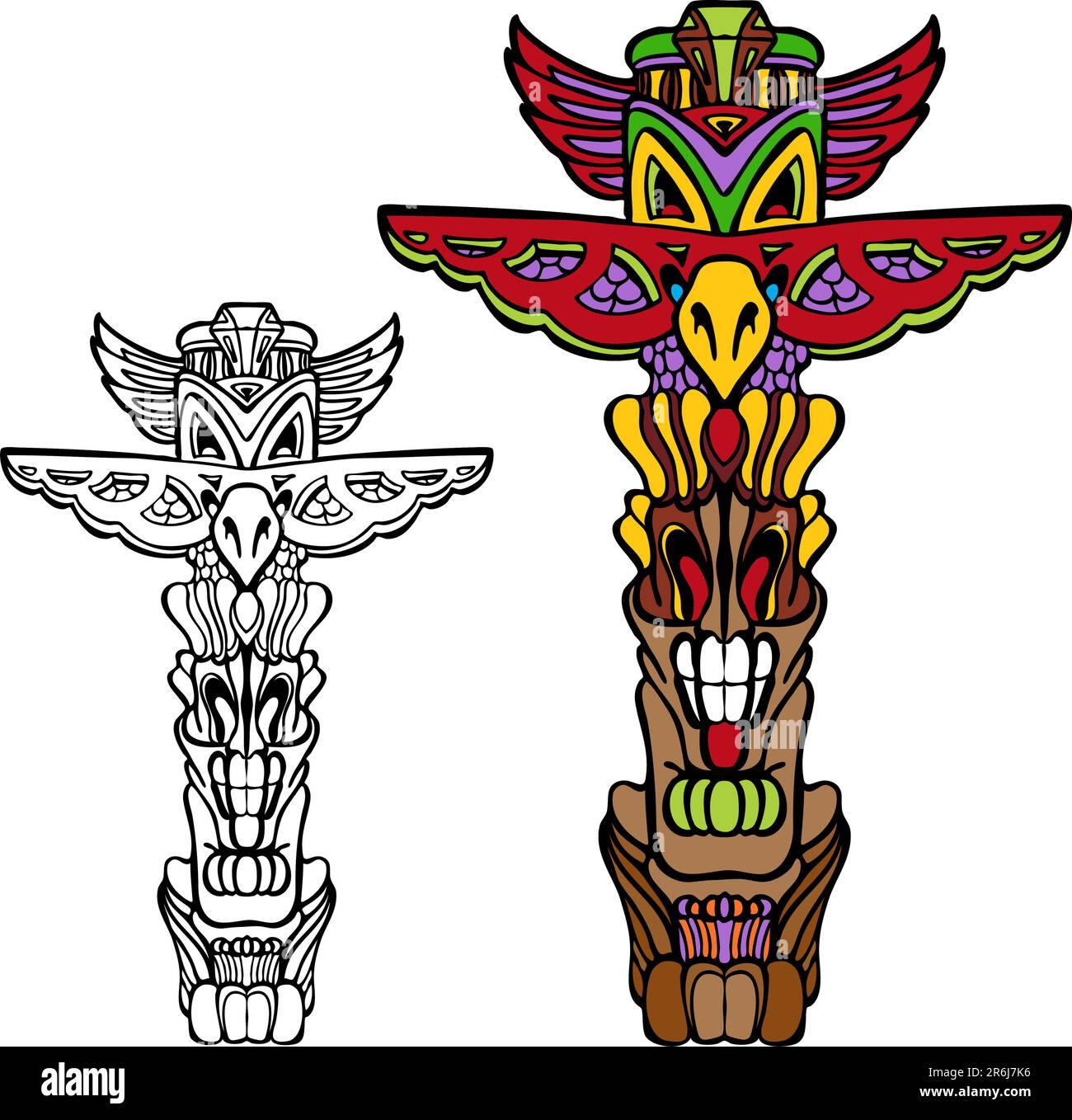 Totem pole Immagini Vettoriali Stock - Alamy