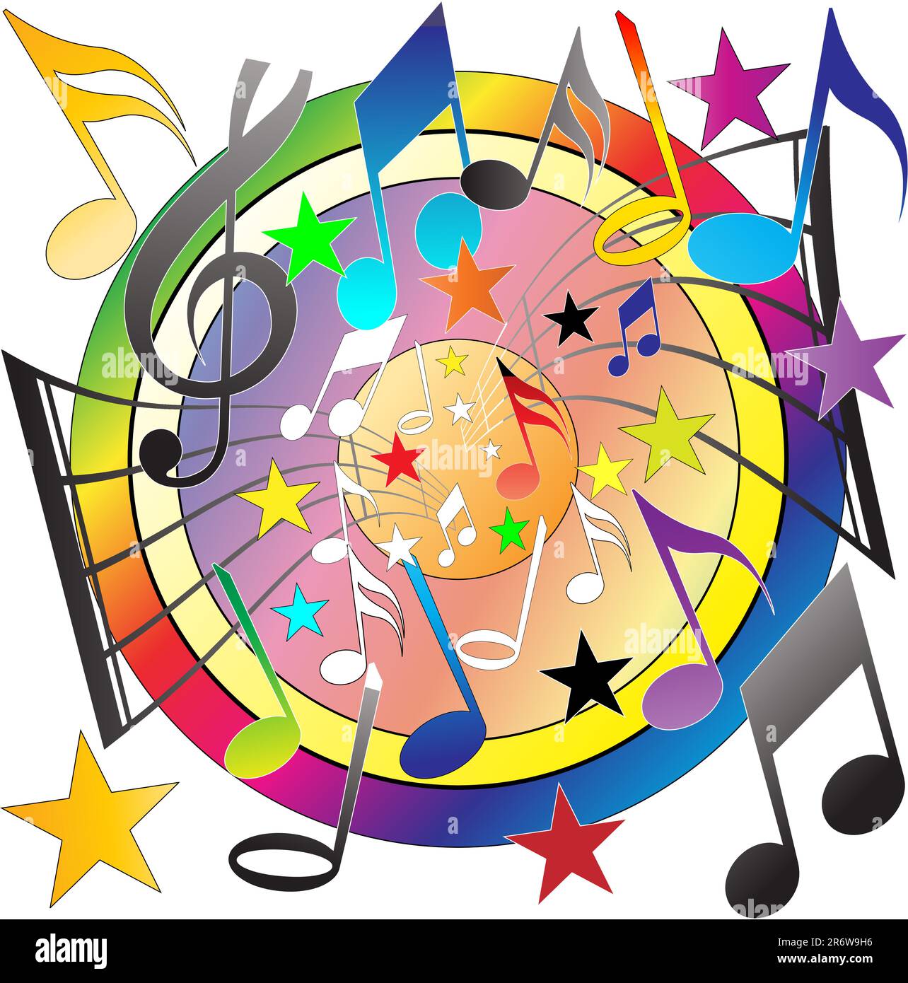 Sfondo note musicali Immagini Vettoriali Stock - Alamy