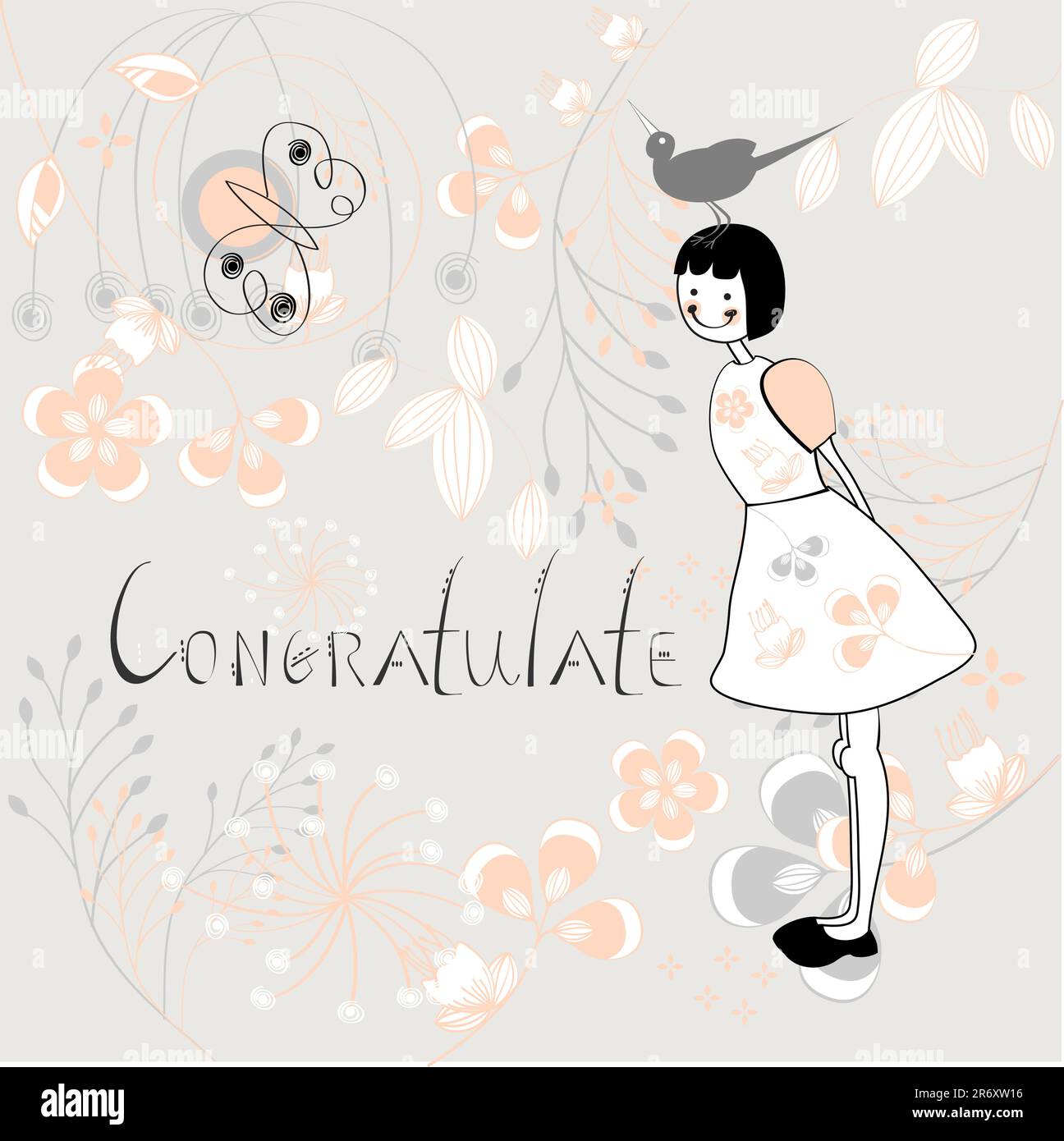 Ragazza con farfalla Immagini Vettoriali Stock - Alamy