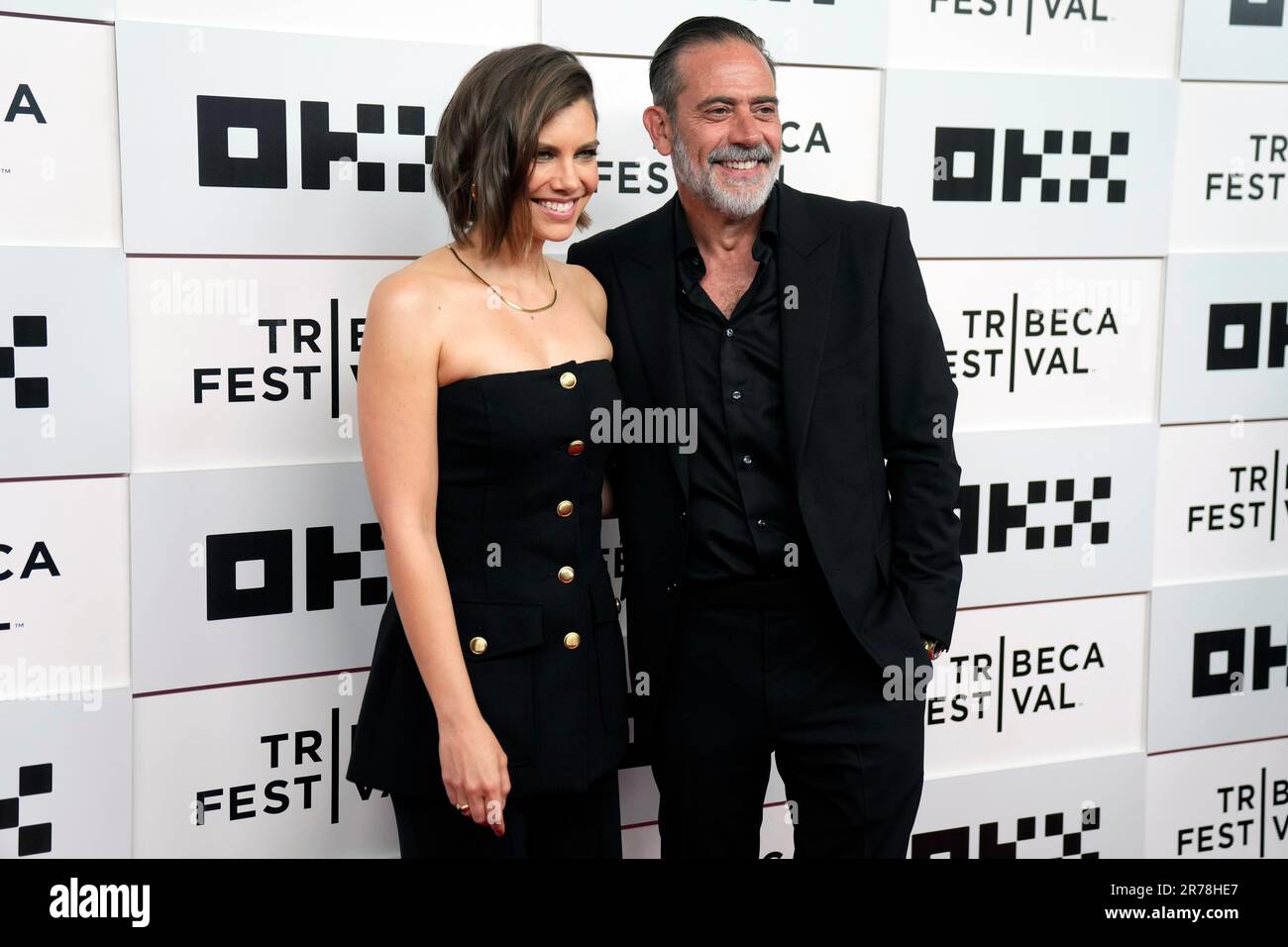 Lauren Cohan and Jeffrey Dean Morgan attend the premiere of "The ...