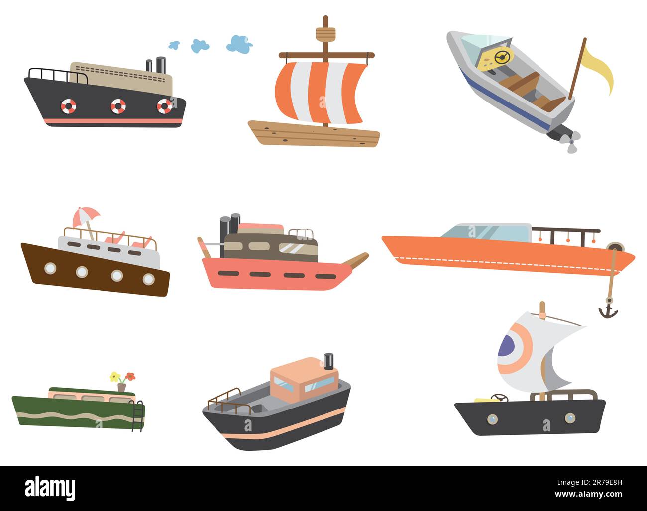 Fishing boat icon cartoon style Immagini Vettoriali Stock - Alamy